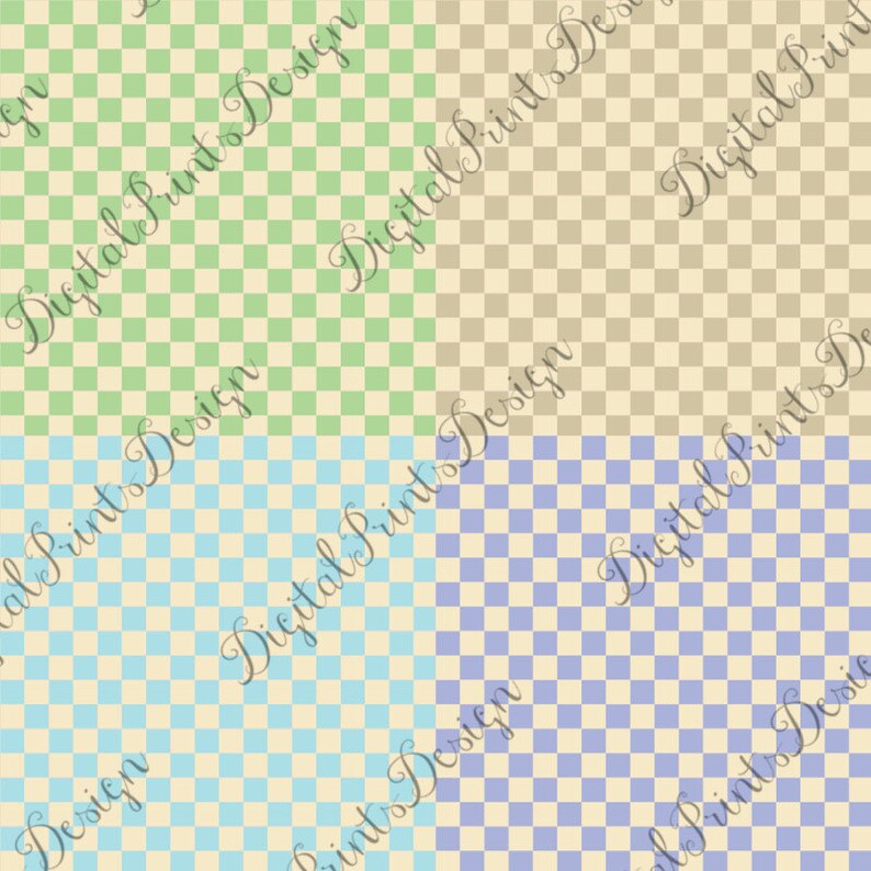 Checkered Vintage Digital Paper Checkers Pattern in Pastel - Etsy