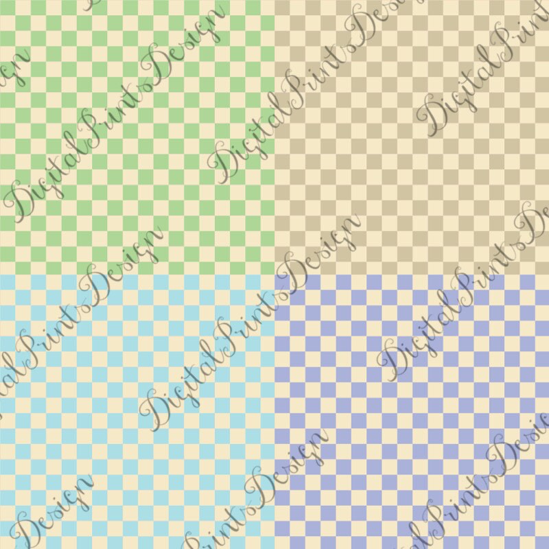 Checkered Vintage Digital Paper Checkers Pattern in Pastel - Etsy