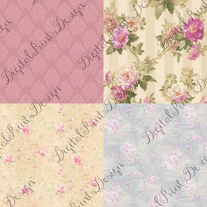 FLORAL MAGIC Digital Paper Shabby Chic Paper Floral Digital Papers ...
