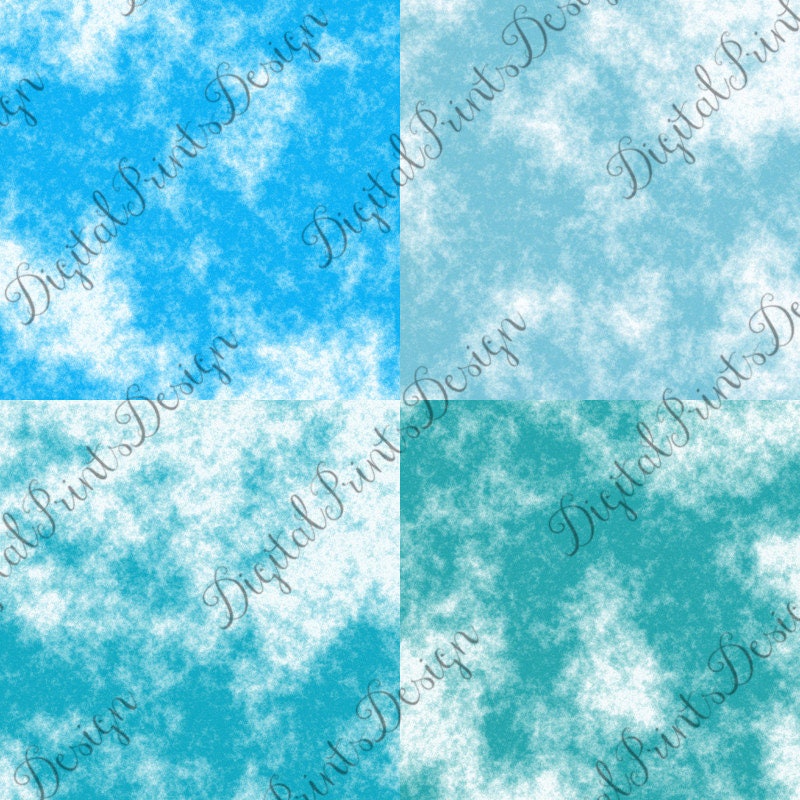 CLOUDY SKIES Digital Papers Clouds Scrapbooking Paper Blue Sky Digital ...