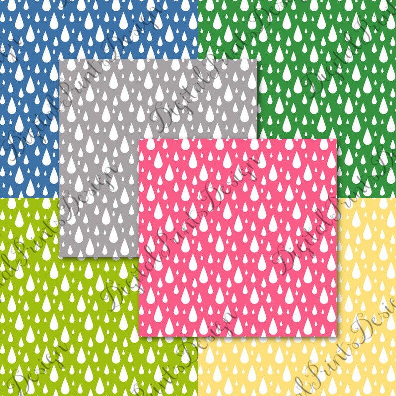 RAIN DROP Digital Paper 50 Color Paper Pack Rain Drop - Etsy