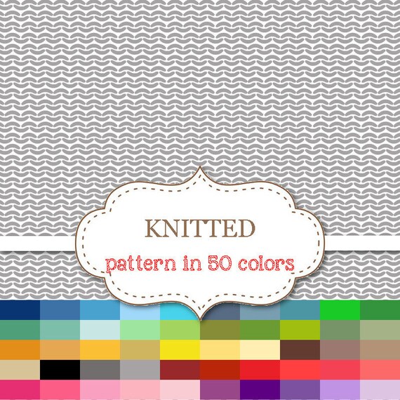 KNITTED PATTERN Digital Paper 50 Color Paper Pack Knitted | Etsy