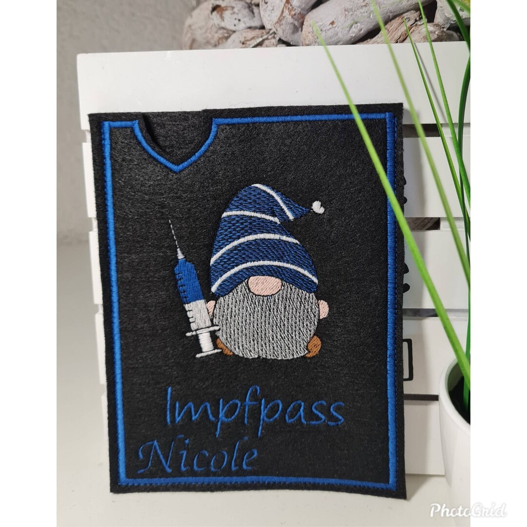 Vaccination Pass Gnome Dwarf Gnome Syringe Vaccination Pass Cover Made ...