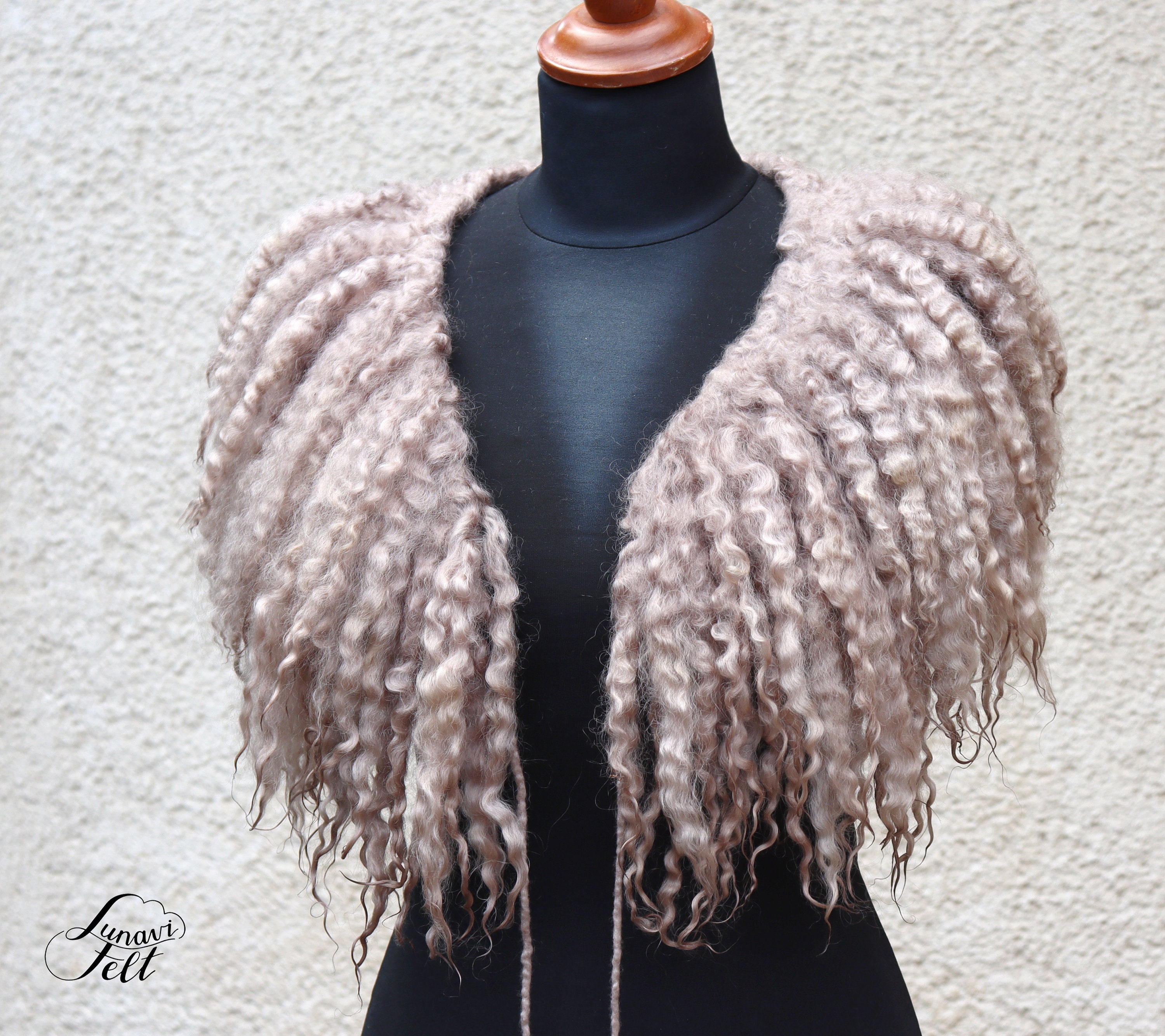 Viking Collar Tutorial, Wet Felting Raw Wool Fleece Locks on Merino ...