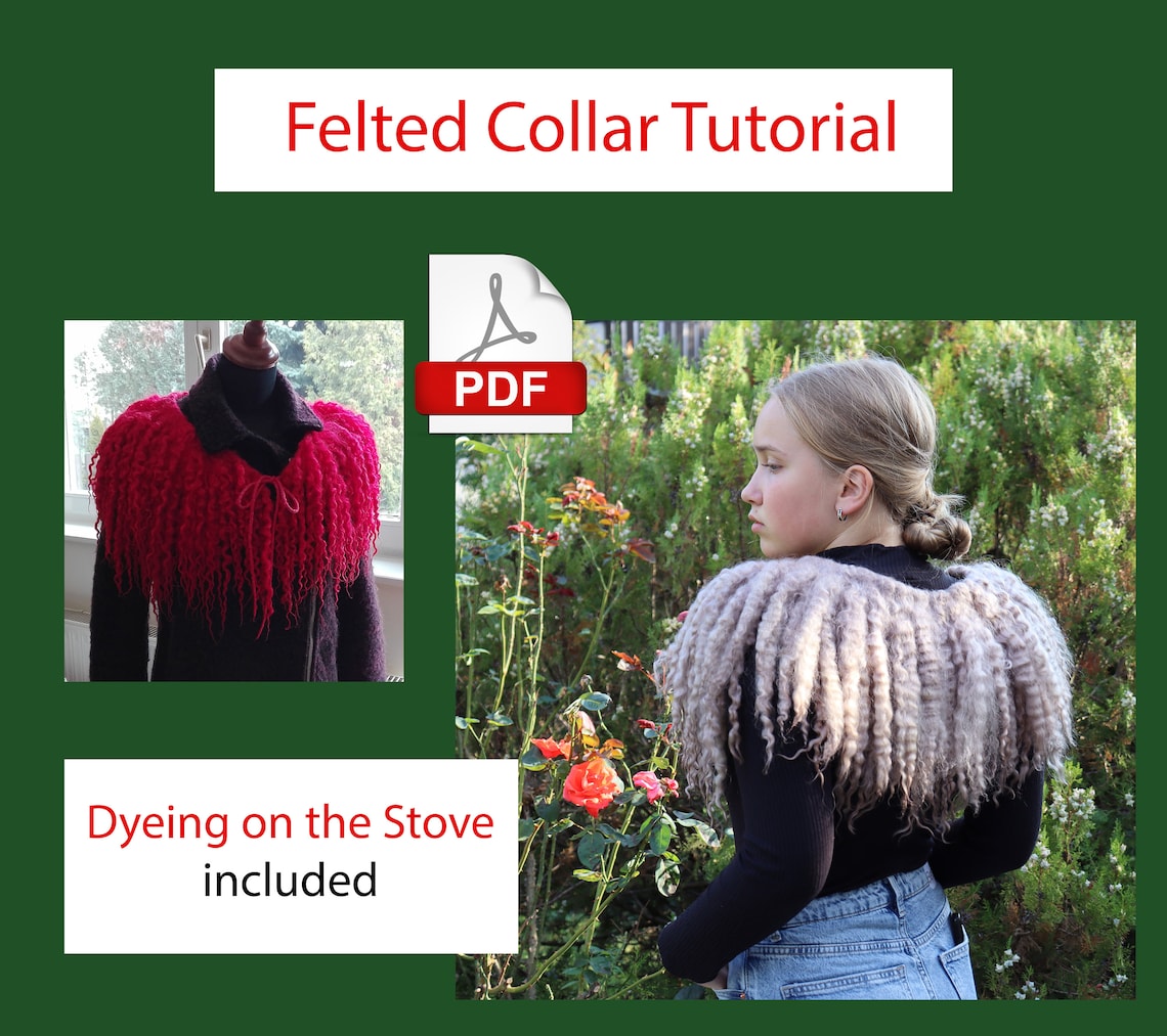 Viking Collar Tutorial, Wet Felting Raw Wool Fleece Locks on Merino ...