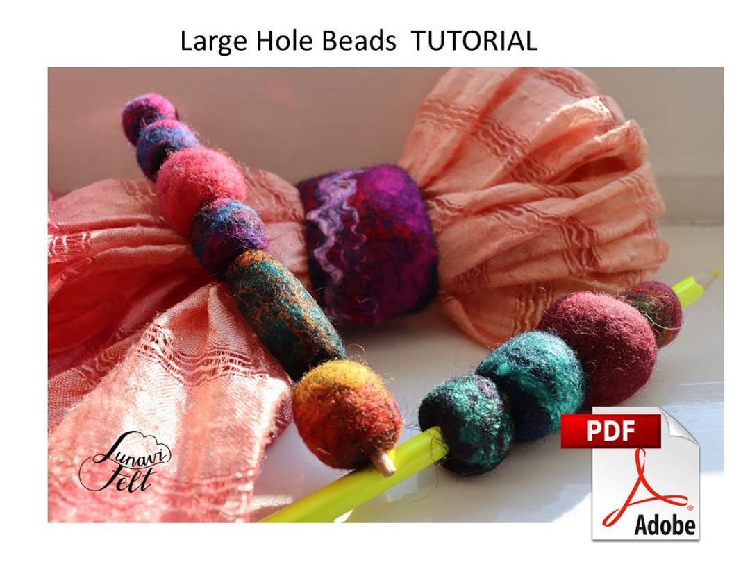 Wet Felting TUTORIAL How to Make Large Hole Felt Beads, Beginner Wool ...