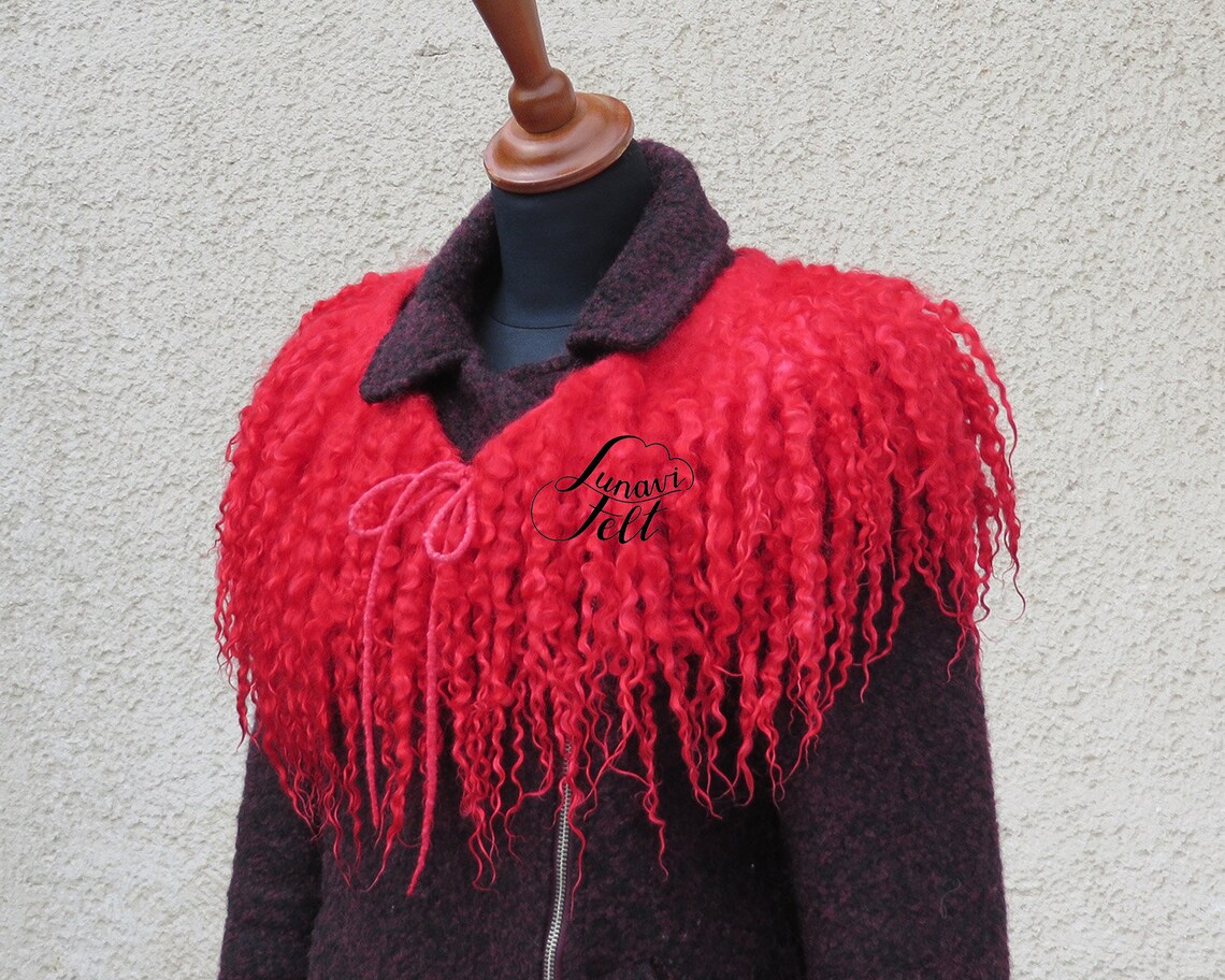Viking Collar Tutorial, Wet Felting Raw Wool Fleece Locks on Merino ...