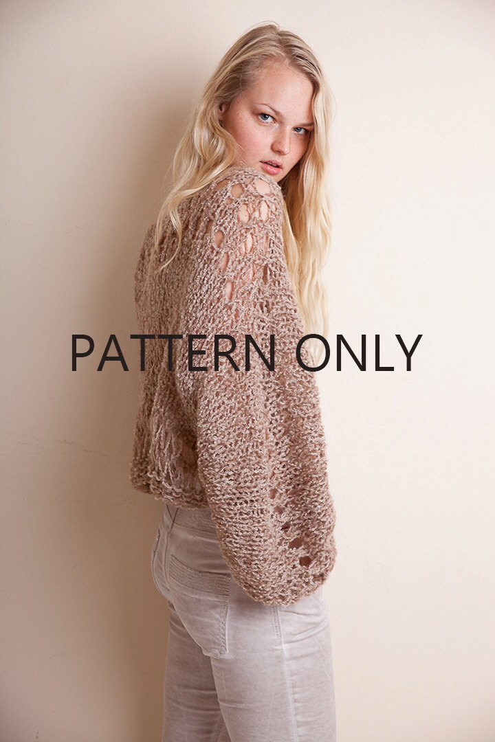 Knitting Pattern for Cropped Boho Sweater How to Knit a Loose | Etsy