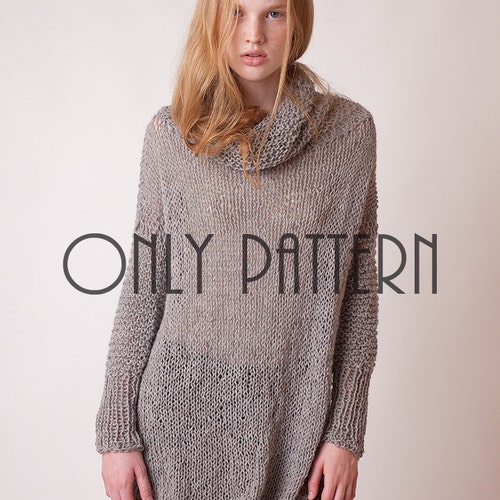 How to Knit a Sweater Knitting Pattern of Long Pullover DIY - Etsy