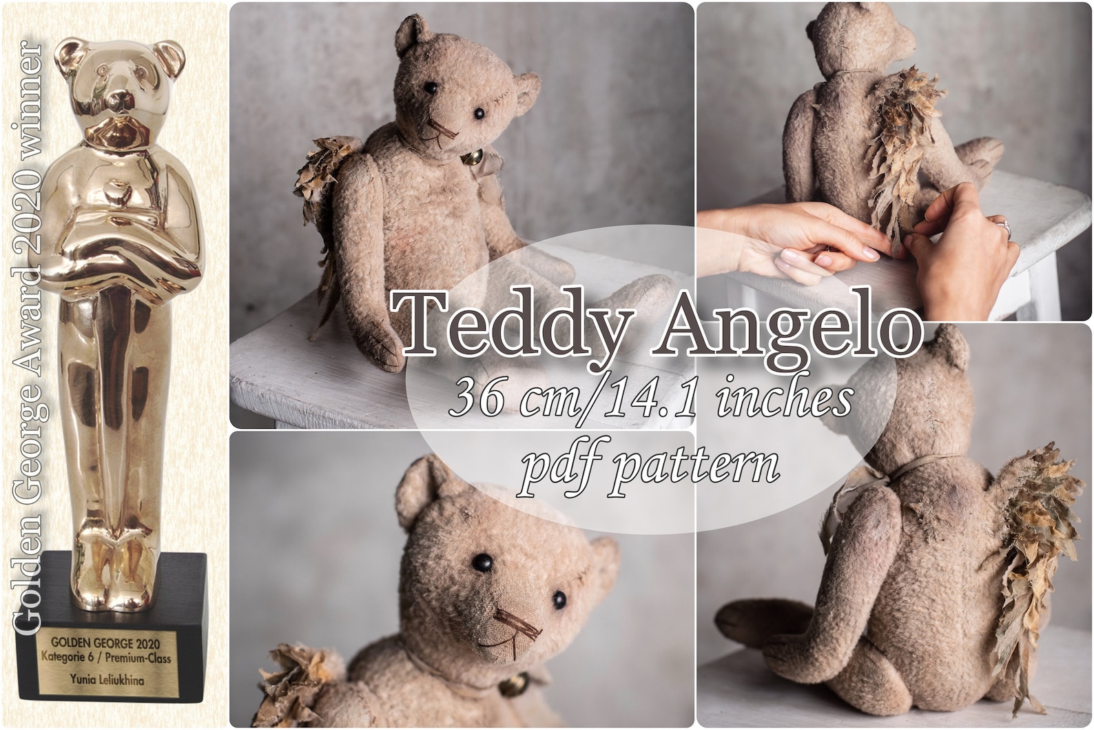 PDF Pattern Teddy Bear Angelo, Instant Download Diy Stuffed Toy - Etsy