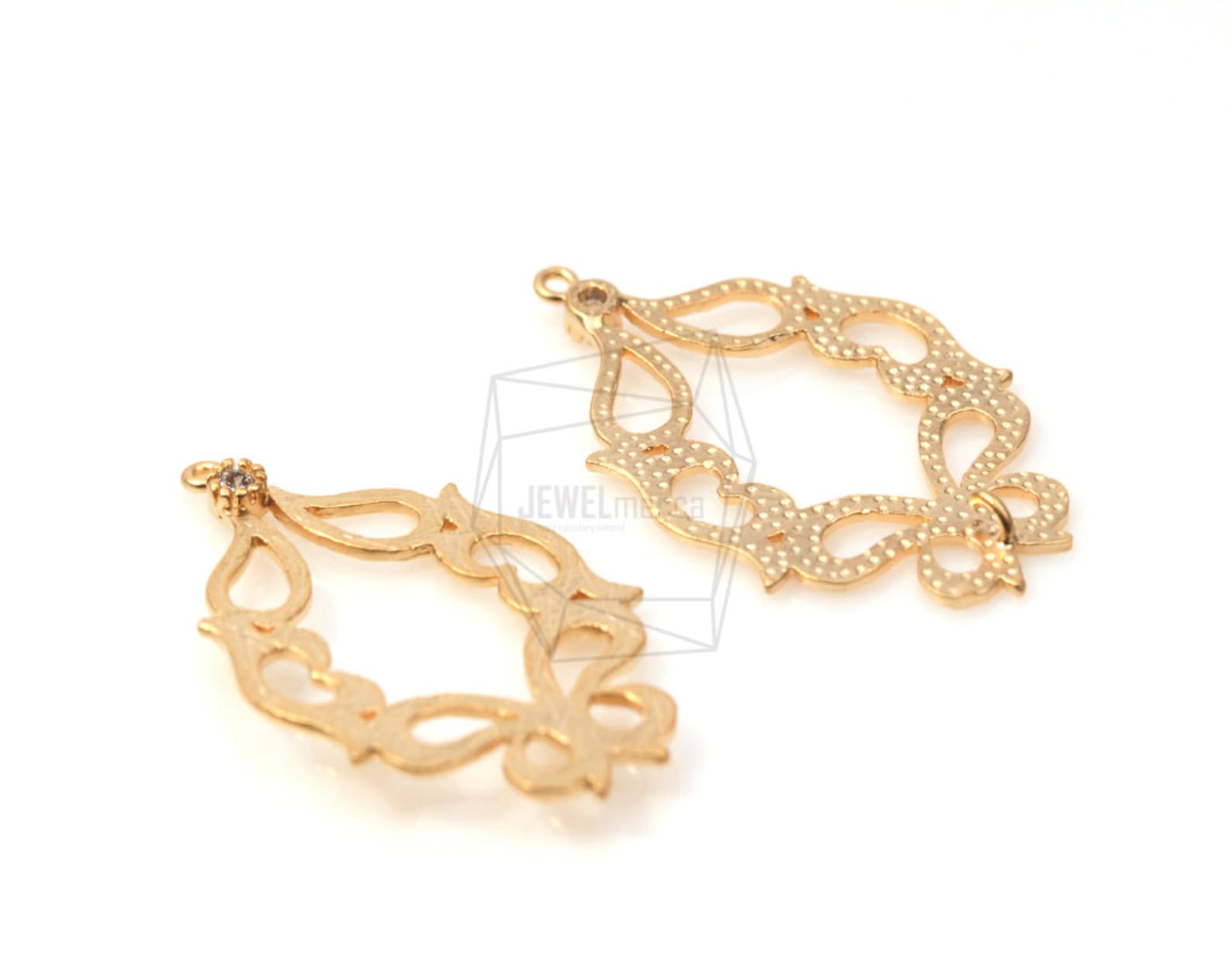 PDT-344-MG/5pcs-CZ Oval Pendant/ 24mm x 38mm /Gold Plated | Etsy