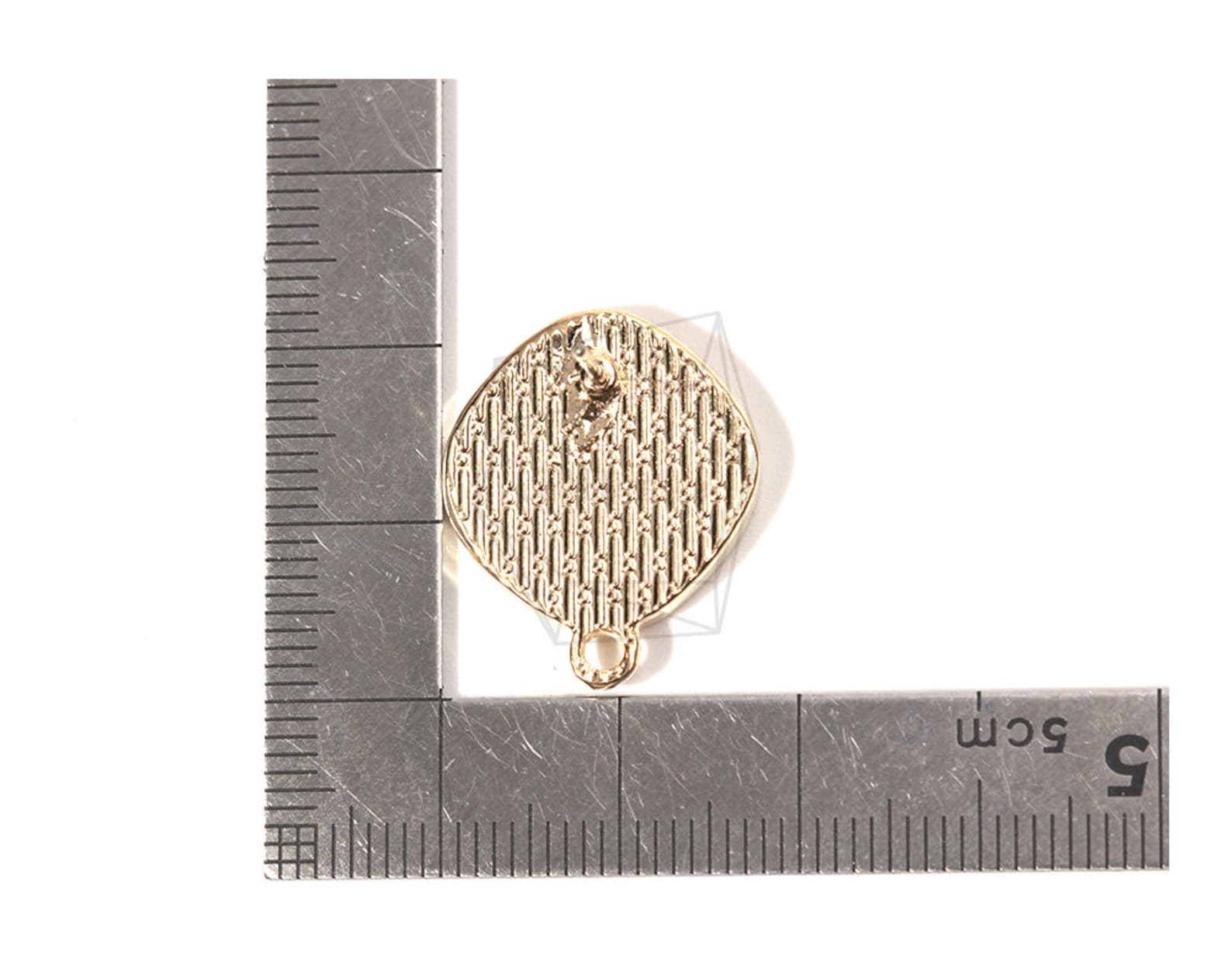 Erg-739-g/2pcs/round Edge Rhombus Rattan Post Earring(light Brown)/17mm ...