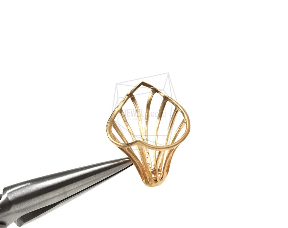 Pdt-586-mg/4pcs/flower Bud Cap/15mm X 20mm/plated Over Brass/jewelry ...