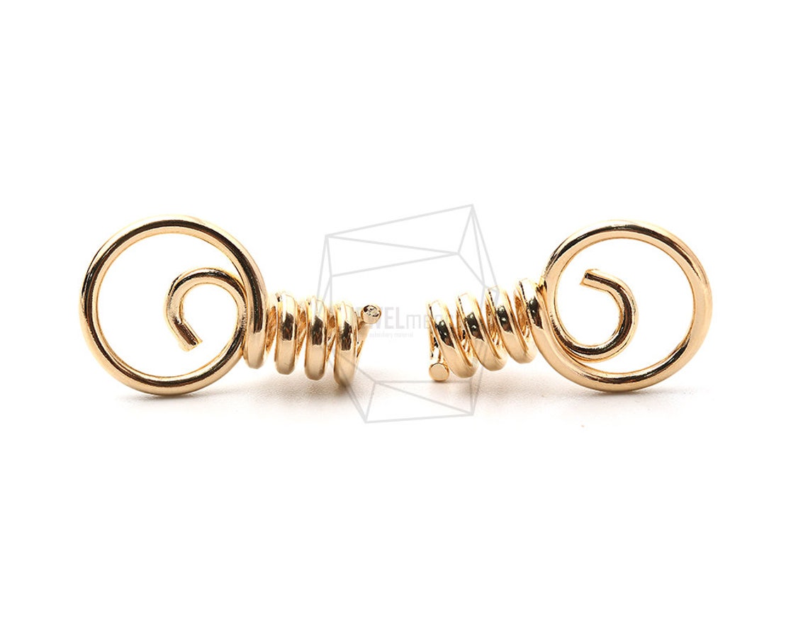 Erg-1063-g/2pcs/wire Spring Post Earring/17mm X 28mm/gold - Etsy
