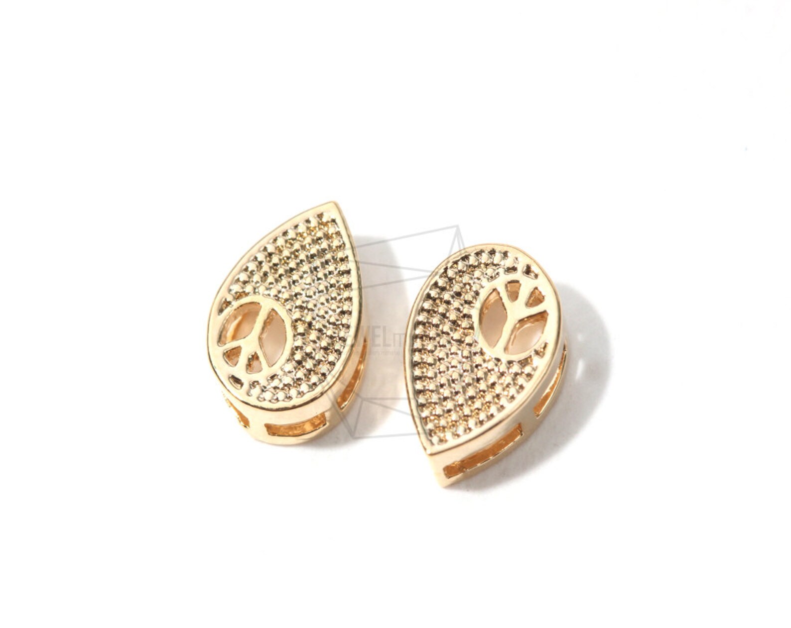 Pdt-016-g/5pcs-tear Drop Peace Sign Charm-dots Textured | Etsy