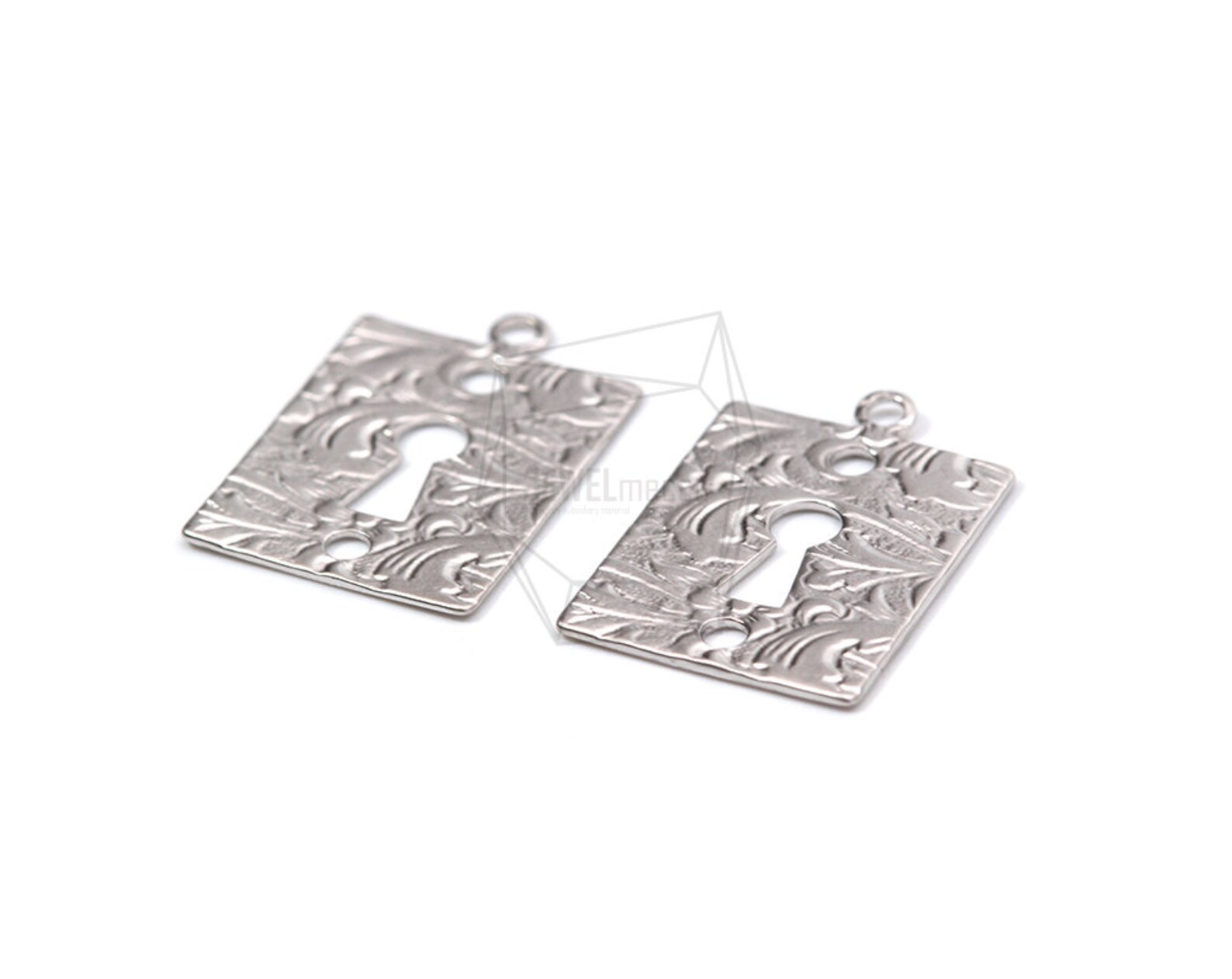 PDT-1711-MR/2PCS/Keyhole Pendant/14mm X 19mm/Matte Rhodium | Etsy