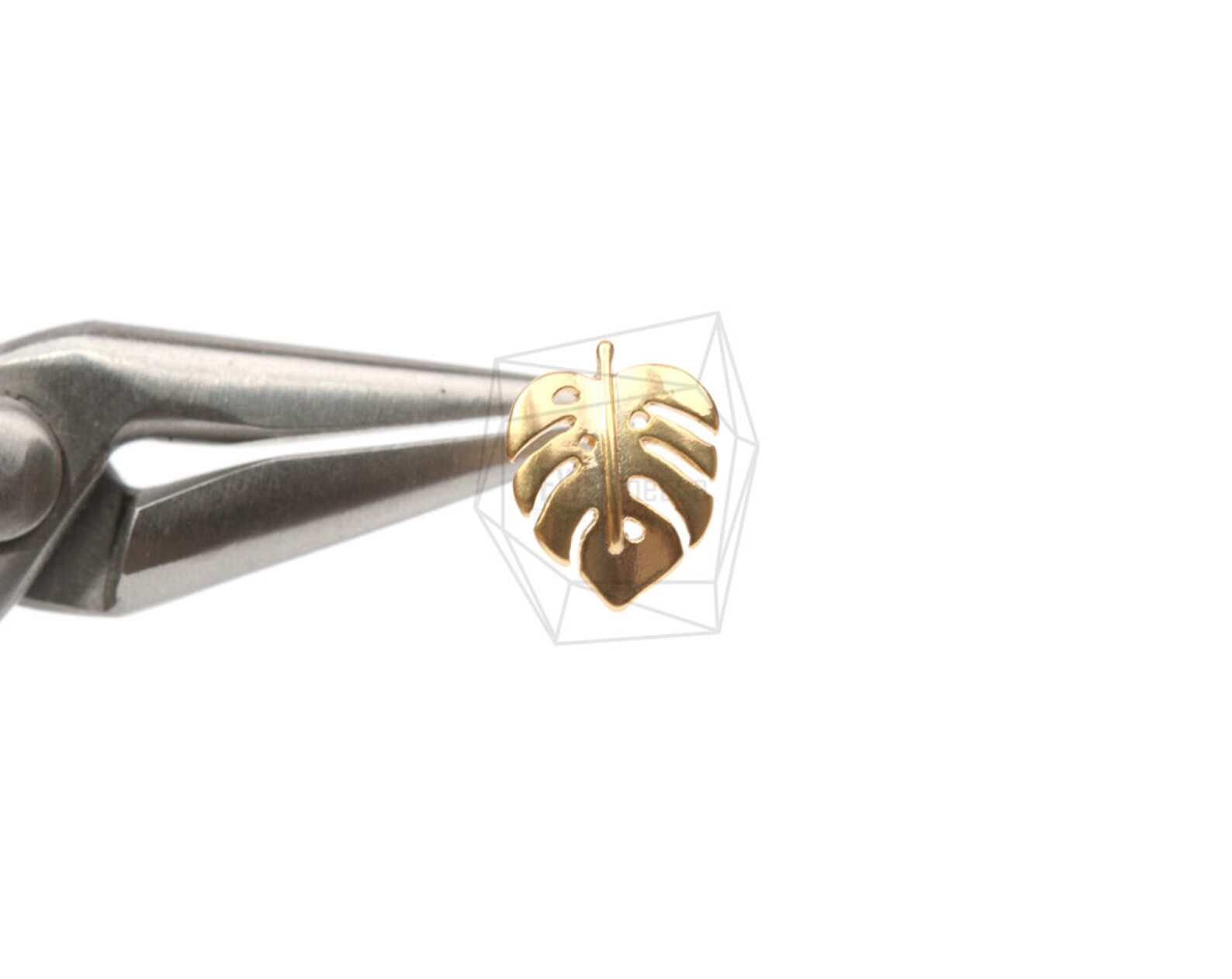 Erg-668-mg/2pcs/monstera Post Earring/10mm X 10mm/matte Gold Plated ...