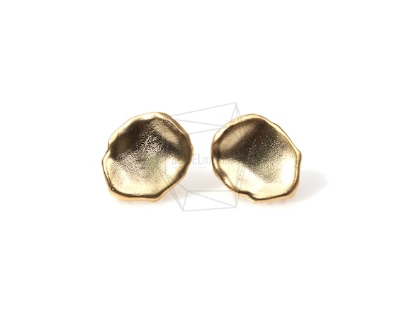 ERG-163-MG/4PCS/ Round Cup Ear Post/14mm x 12mm/Matte Gold | Etsy
