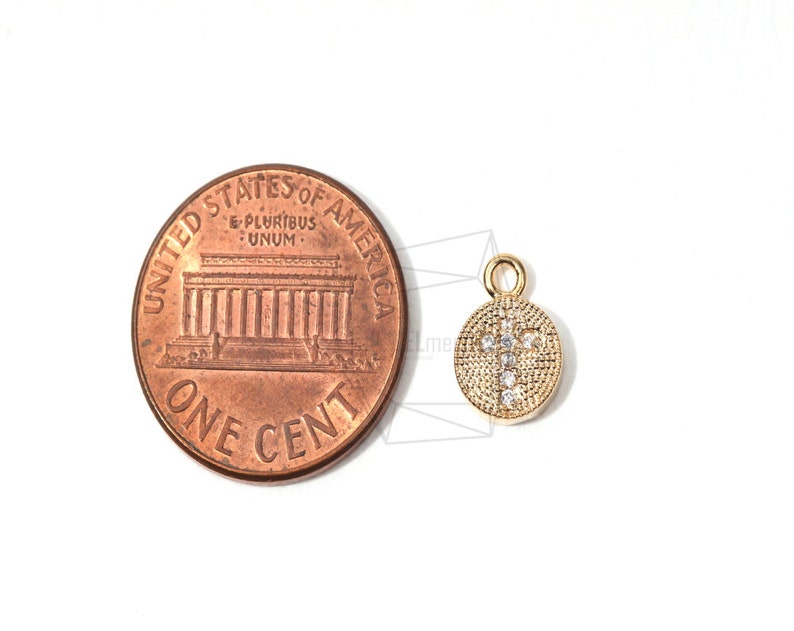 Pdt-026-g/2pcs-cz Cross Coin Connector-cubic Zirconia Cross - Etsy