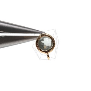 Erg-147-g/2pcs-glass Post Earring(grey)/ 8mmx10mm /gold Plated Over ...