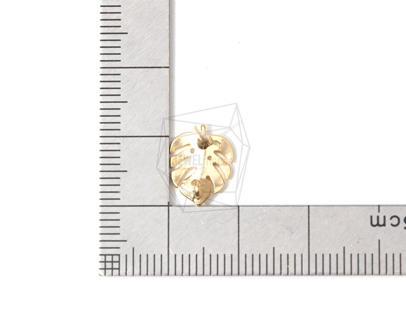 Erg-668-mg/2pcs/monstera Post Earring/10mm X 10mm/matte Gold Plated ...