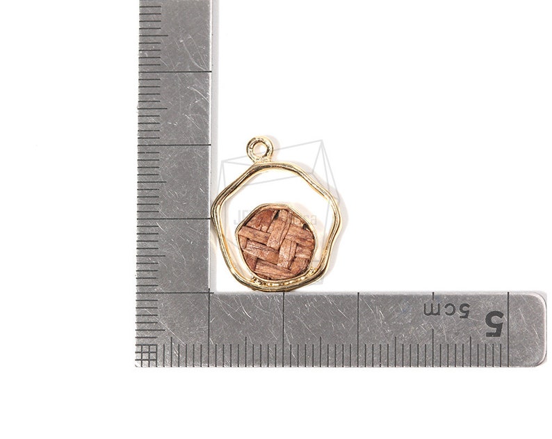 Pdt-1561-g/2pcs/round Edge Rhombus Rattan Pendant(brown)/17mm X 20mm ...