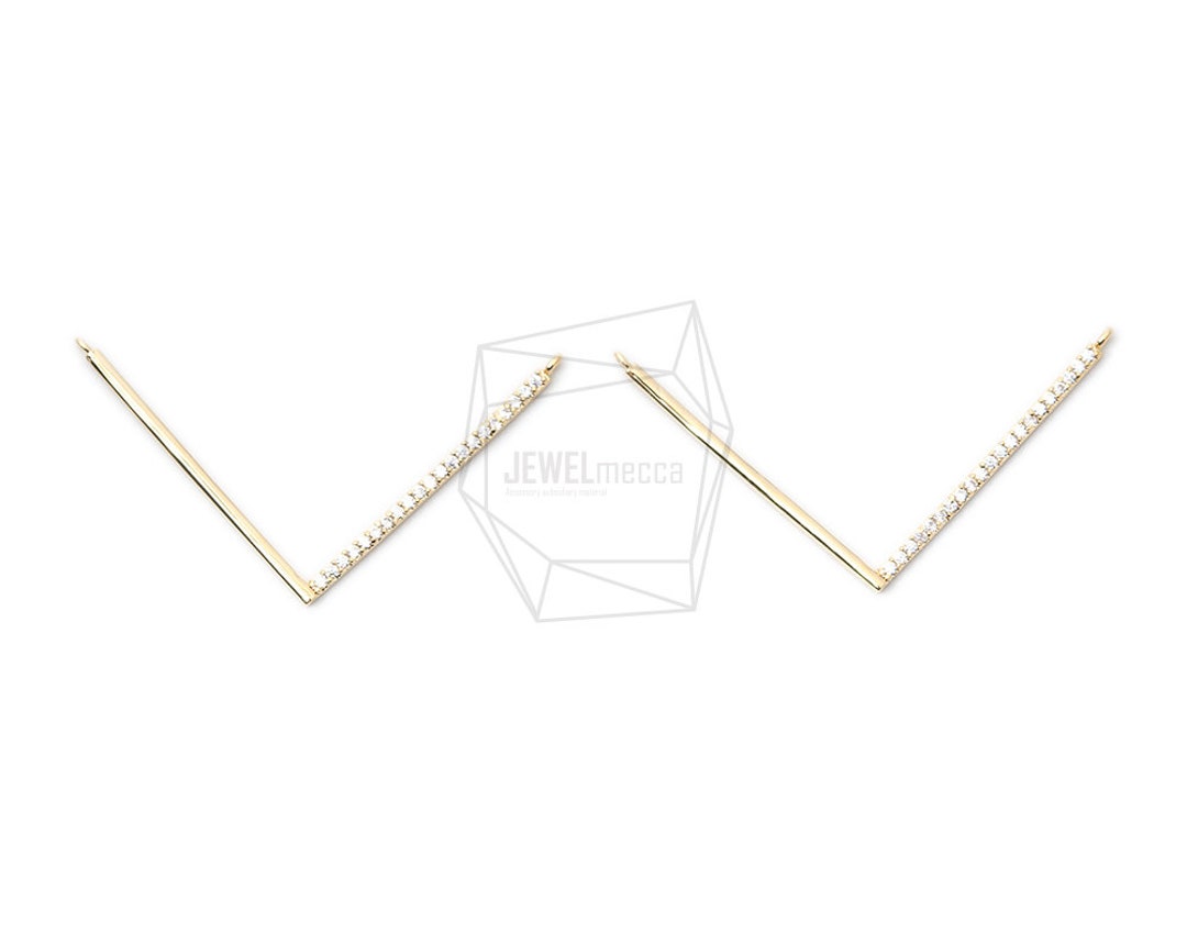 PDT-2234-G / 2Pcs-CZ V Pendente Victory Charm / 19mmx36mm / - Etsy Italia