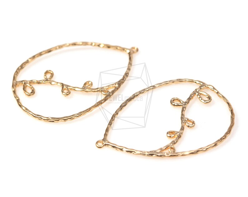 PDT-464-MG/2Pcs-leaf in round Pendant/ 28mm x 40mm/ Matte Gold | Etsy