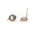 Erg-147-g/2pcs-glass Post Earring(grey)/ 8mmx10mm /gold Plated Over ...