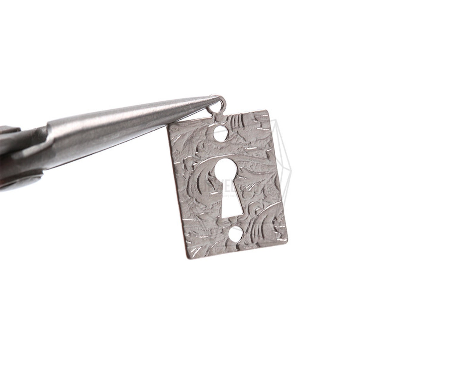 PDT-1711-MR/2PCS/Keyhole Pendant/14mm X 19mm/Matte Rhodium | Etsy