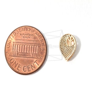 Pdt-016-g/5pcs-tear Drop Peace Sign Charm-dots Textured Teardrop Peace ...