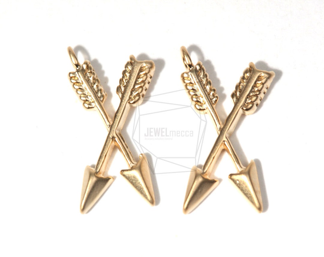 Pdt-035-mg/5pcs-crossed Arrow Charm-unique Double Arrow Connector-love ...