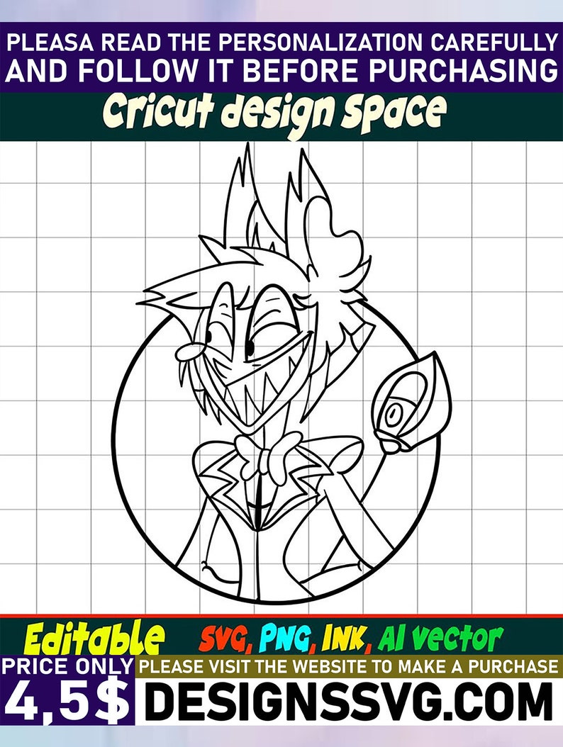 Editable Angel Dust Hazbin Hotel SVG, Alastor Sticker, Loona Sticker ...