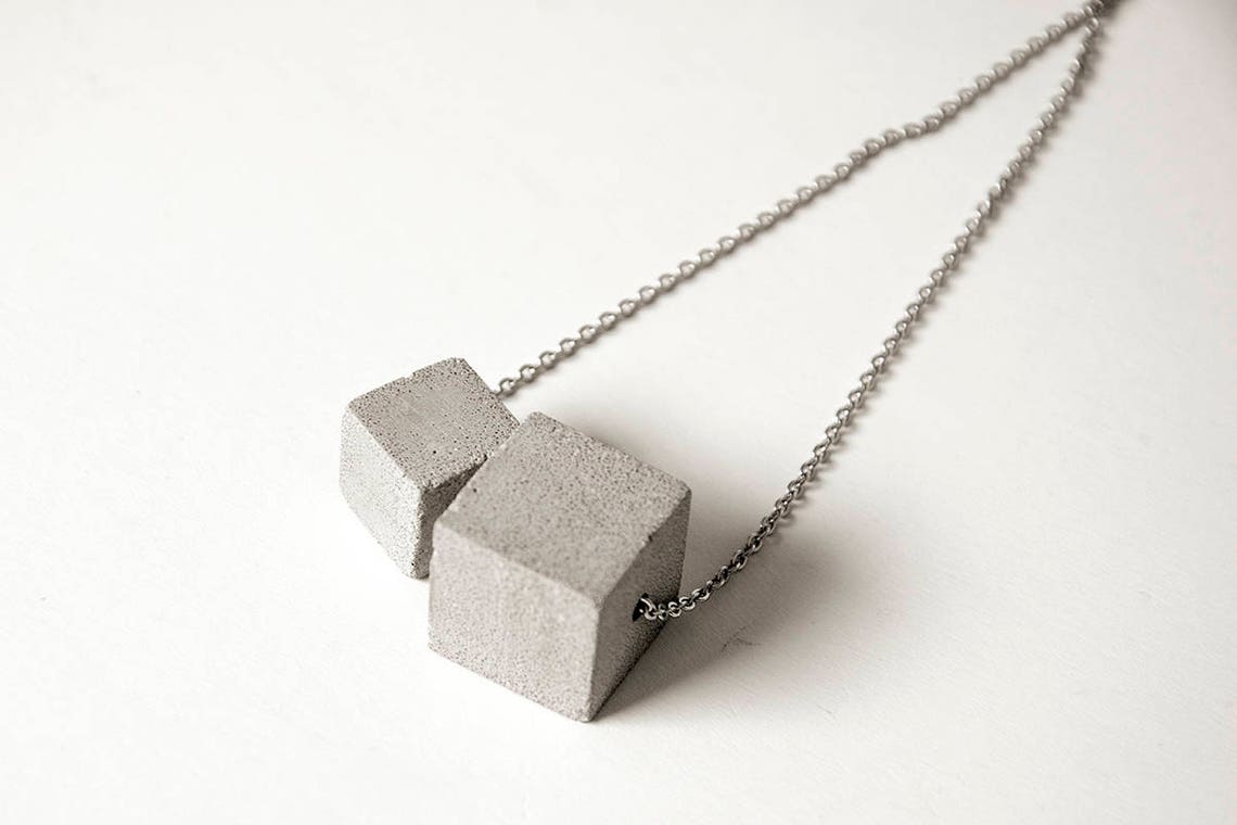 Concrete Necklace Concrete Cubes - Etsy