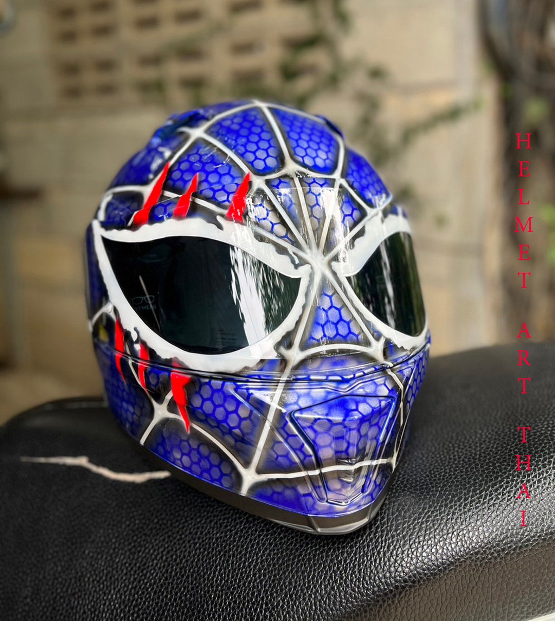 VENOM SPIDERMAN Custom Motorcycle Helmet - Etsy