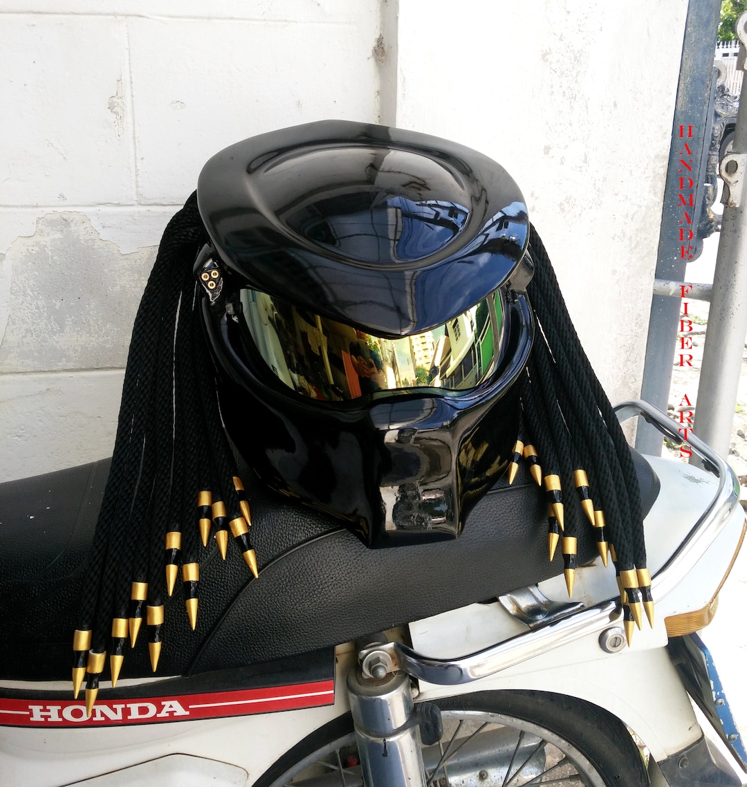 Black Custom Predator Motorcycle Helmet - Etsy