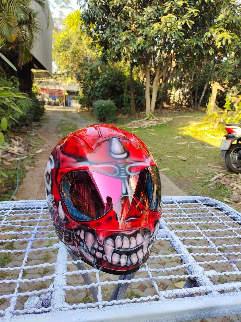 Custom Airbrushed Motorcycle Helmet - Etsy