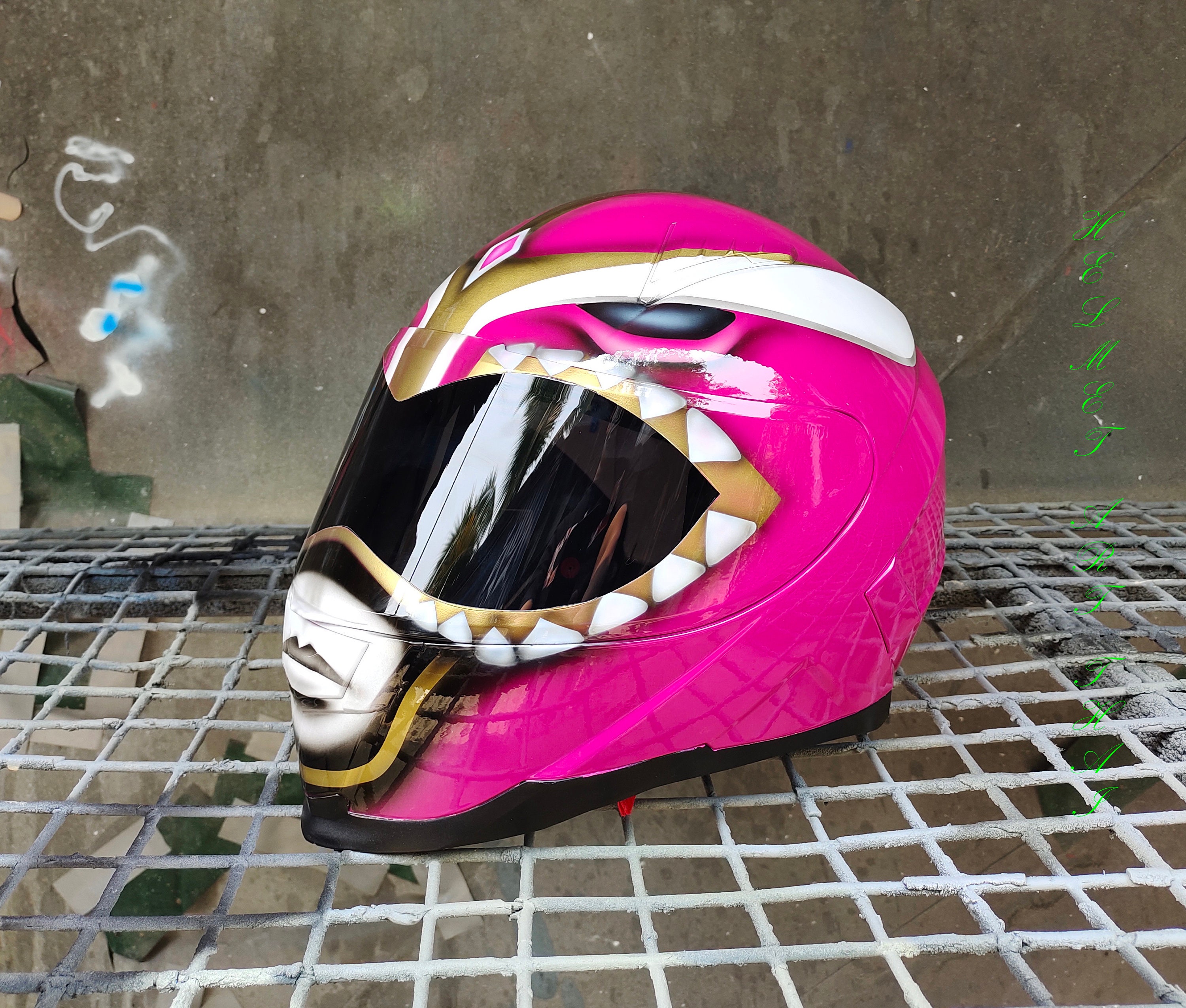 Pink Power Ranger Motorcycle Helmet