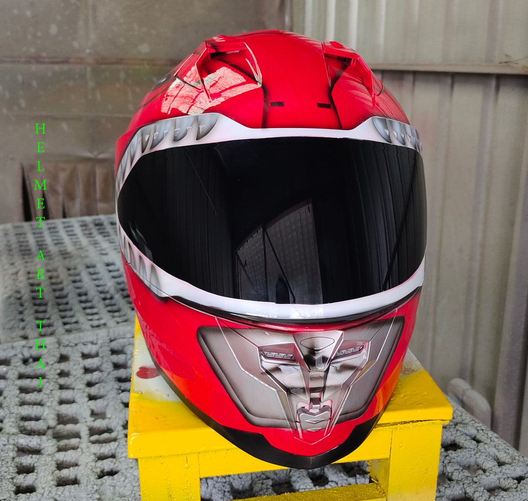 RED Power Ranger Motorcycle Helmet - Etsy