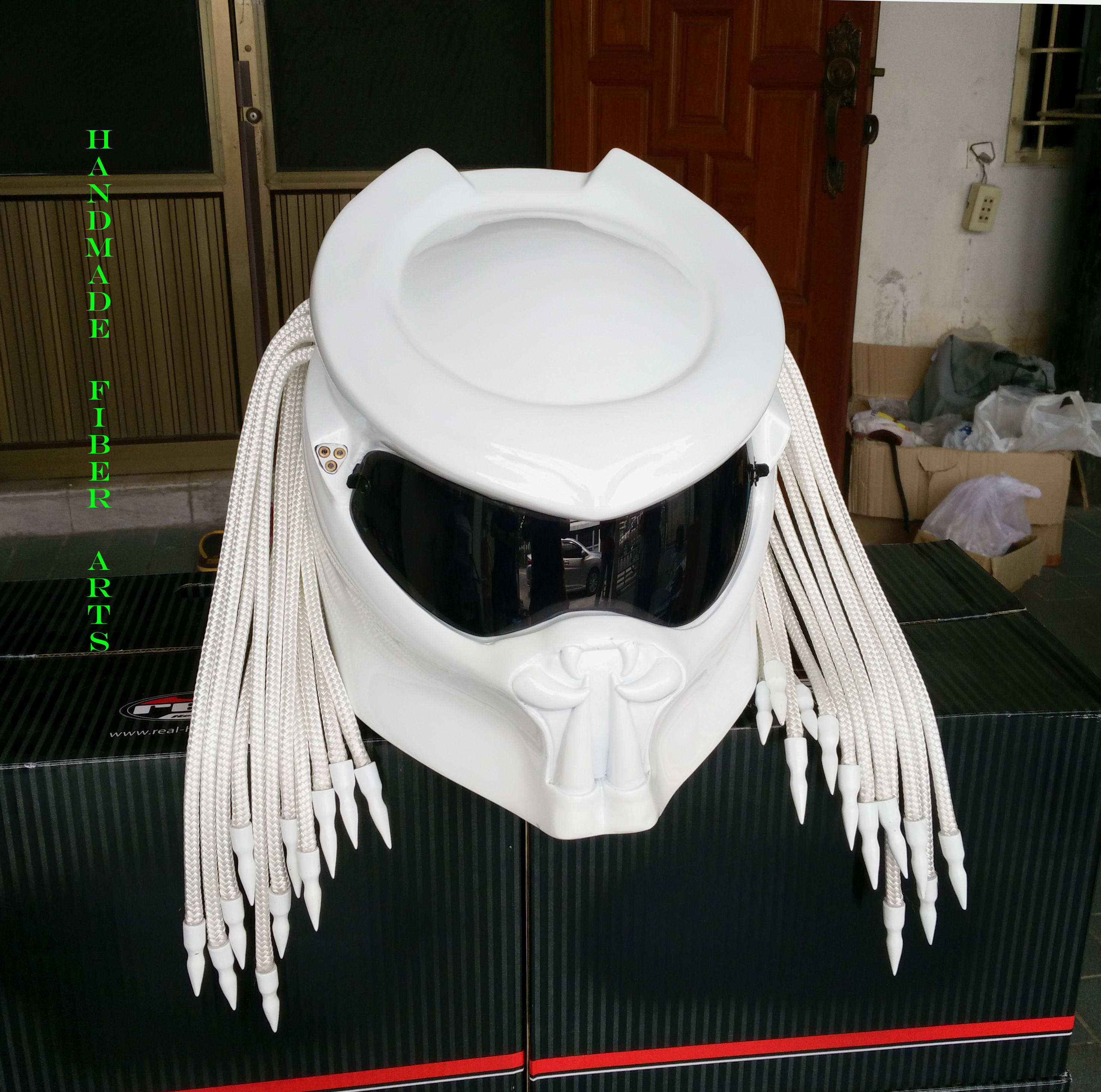 White Custom Full Face Motorcycle Helmet | Etsy