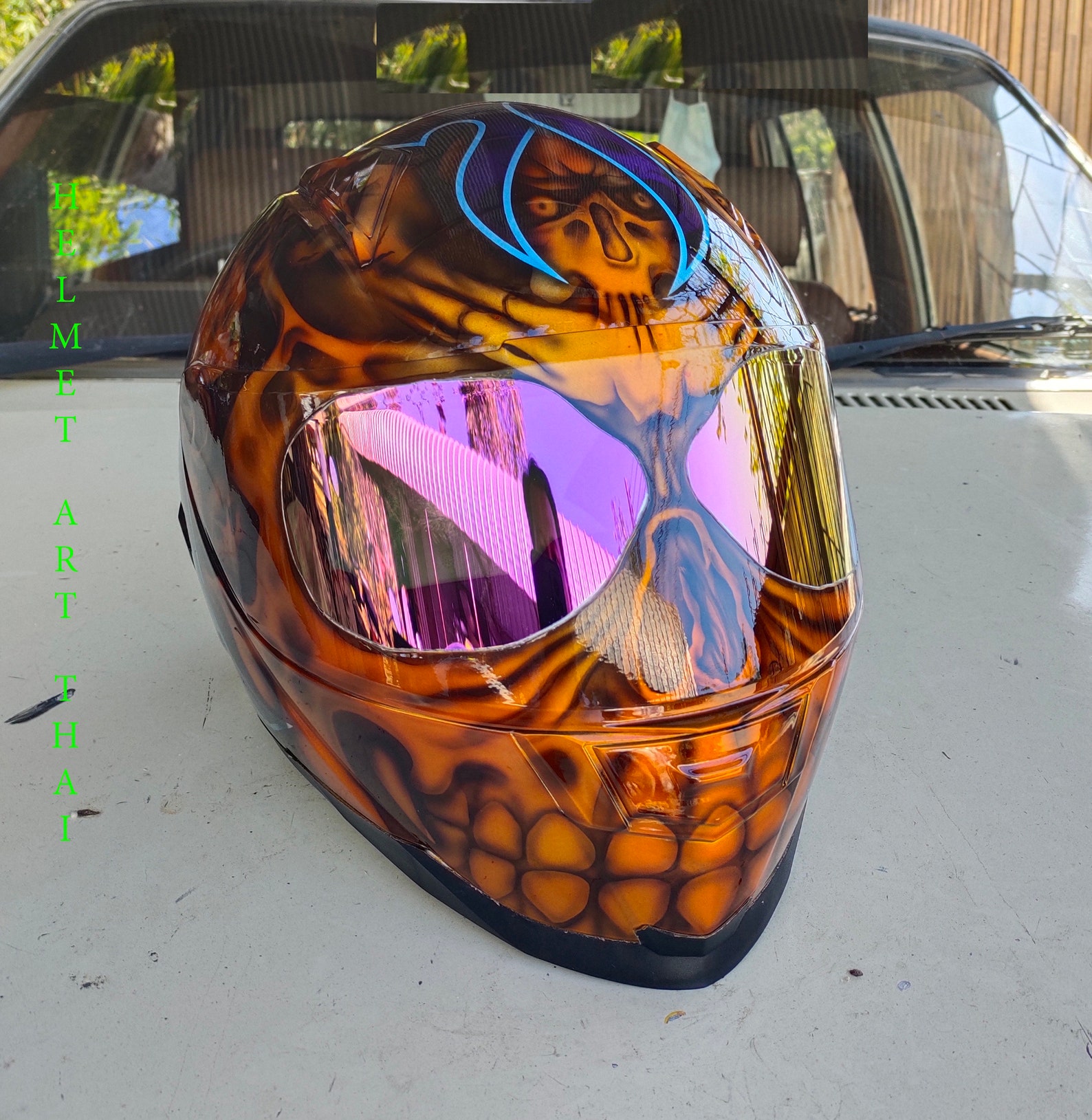 Custom Airbrushed Motorcycle Helmet - Etsy