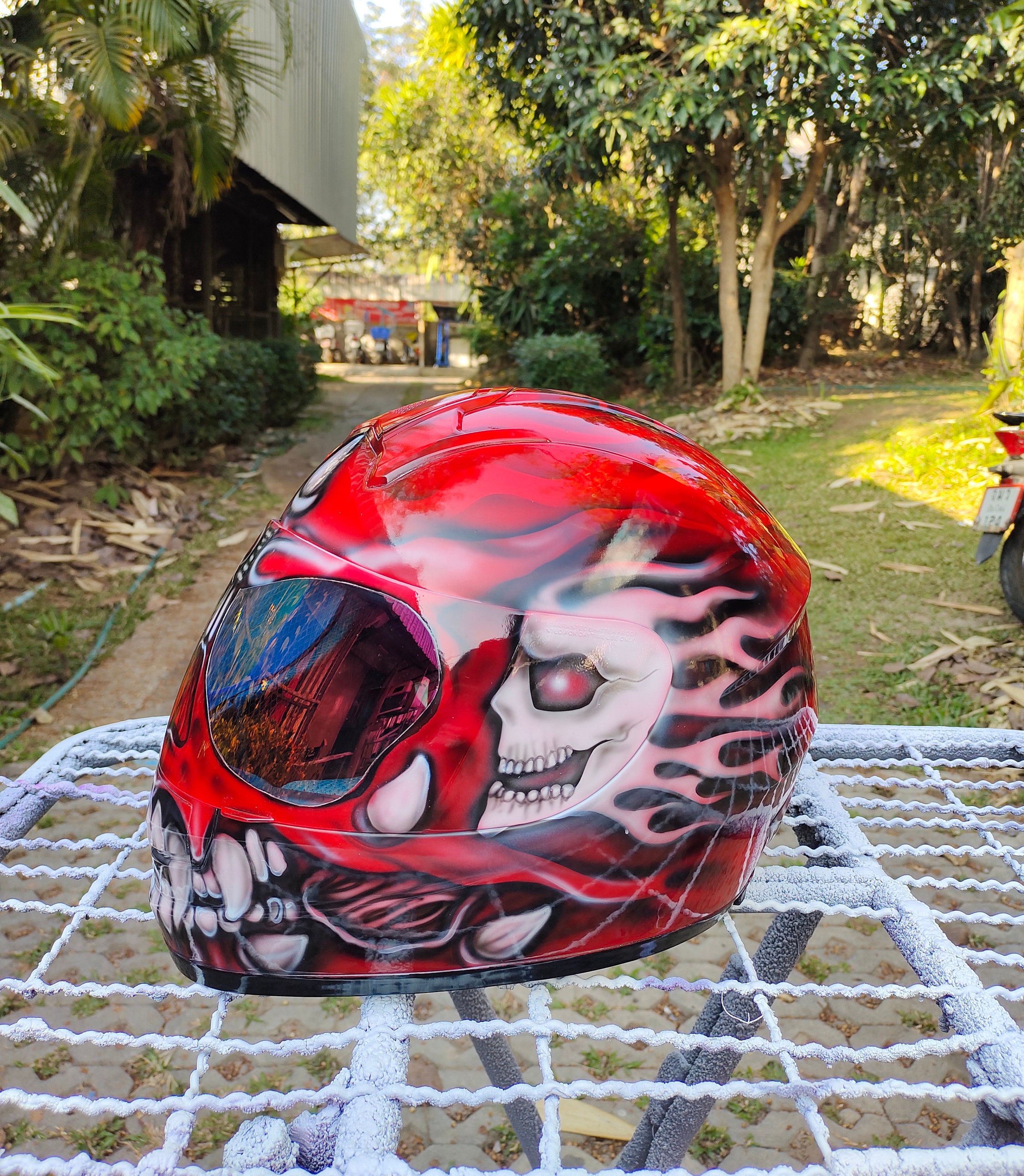 Custom Airbrushed Motorcycle Helmet - Etsy