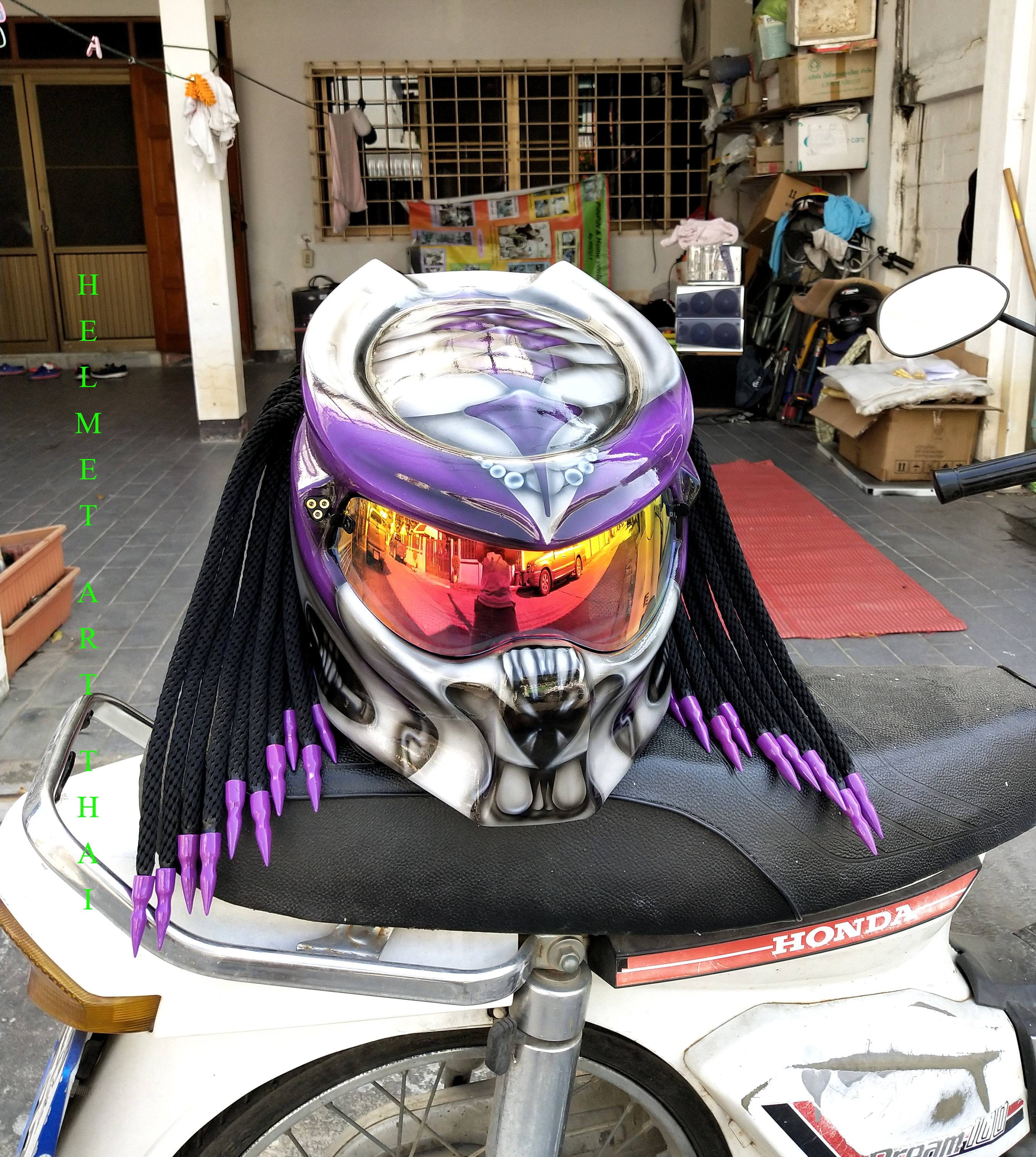 Purple Custom Motorcycle Helmet | Etsy