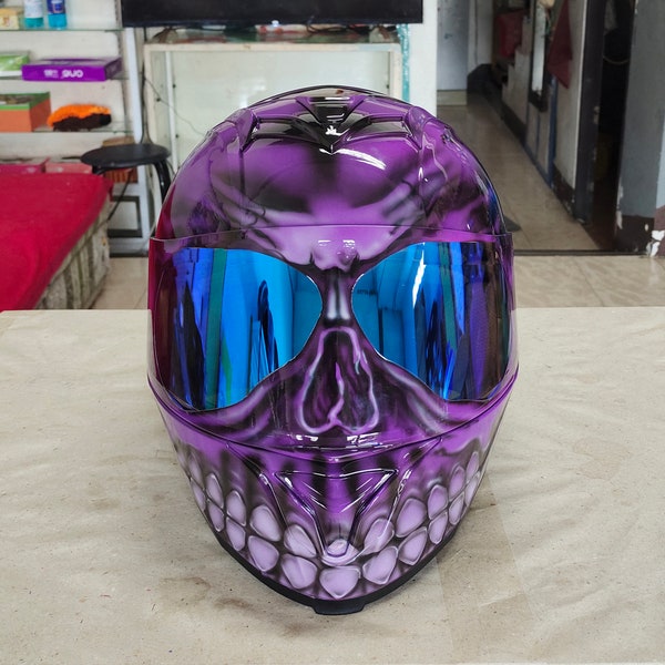 Skull Motorcycle Helmet - Etsy