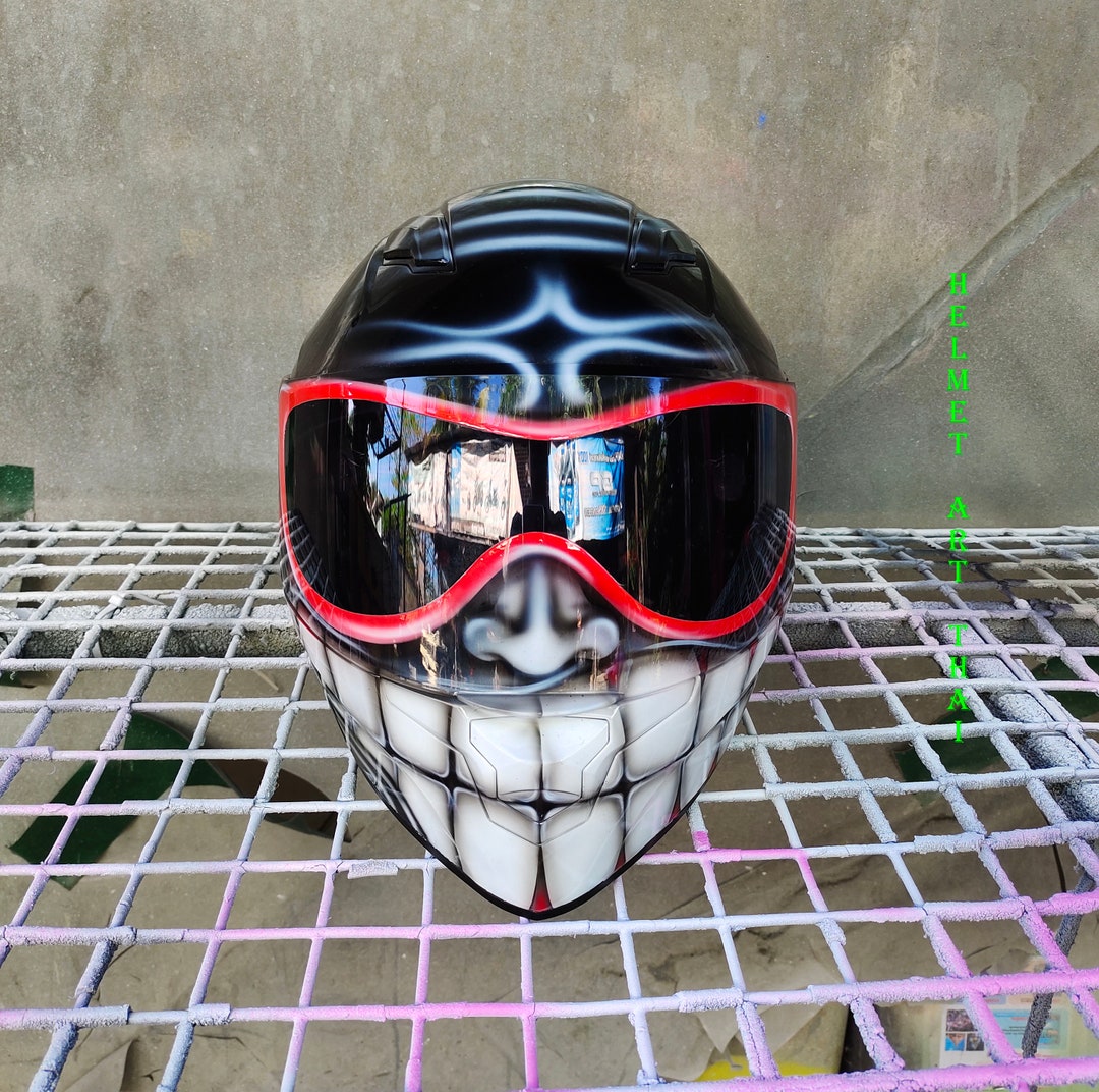 Custom Smiley Face Motorcycle Helmet - Etsy