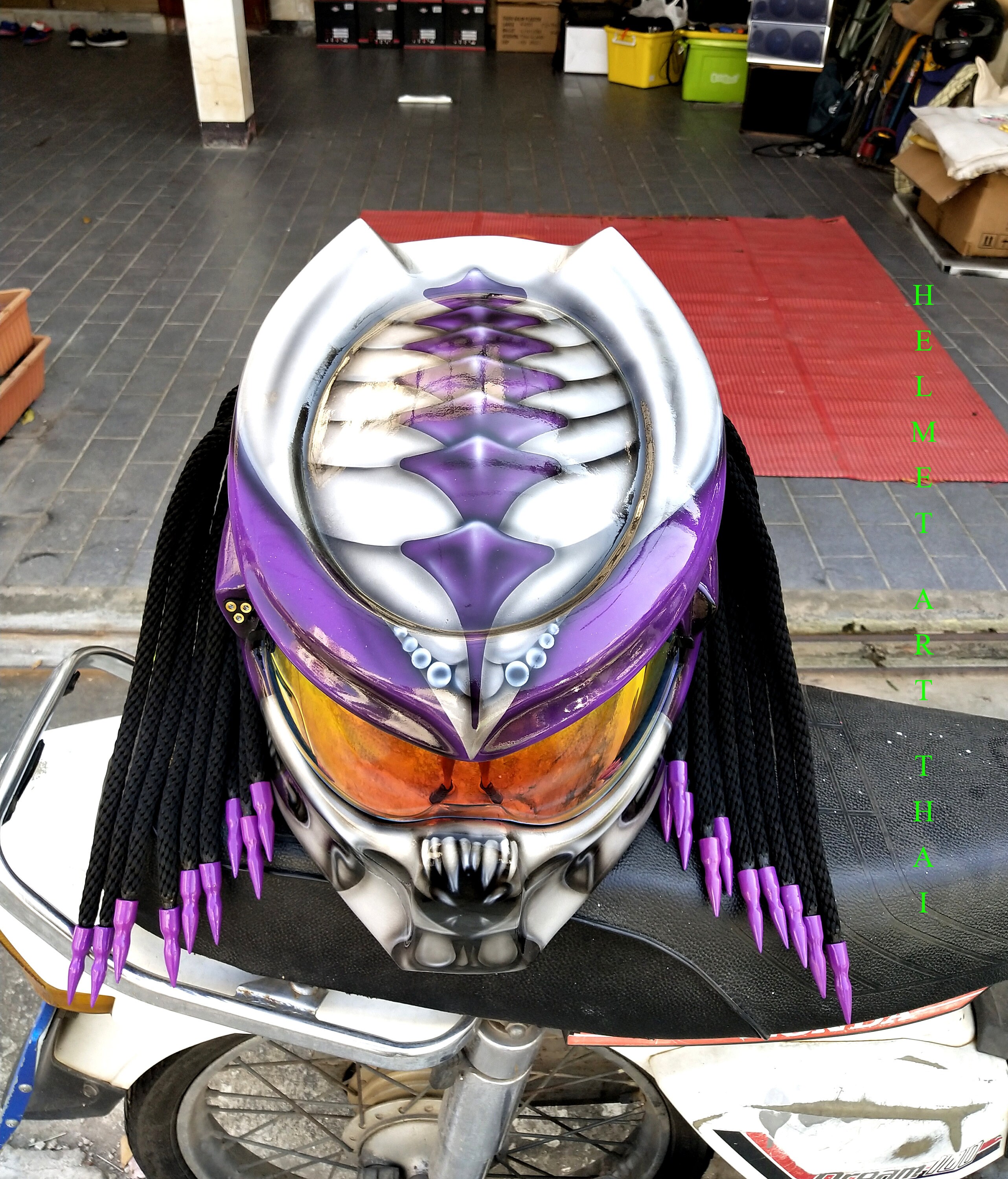 Purple Custom Motorcycle Helmet | Etsy