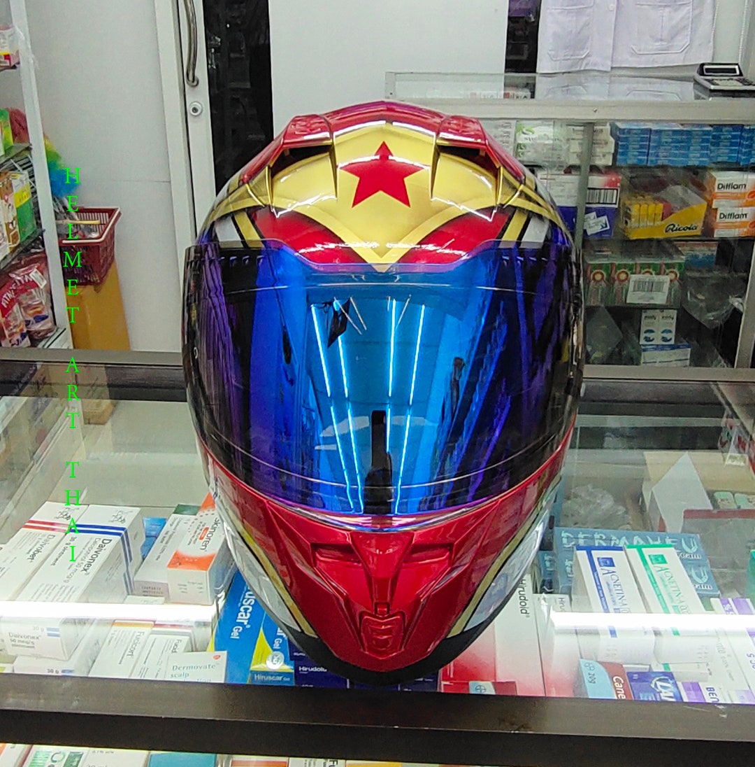 Wonder Woman Motorcycle Helmet - Etsy