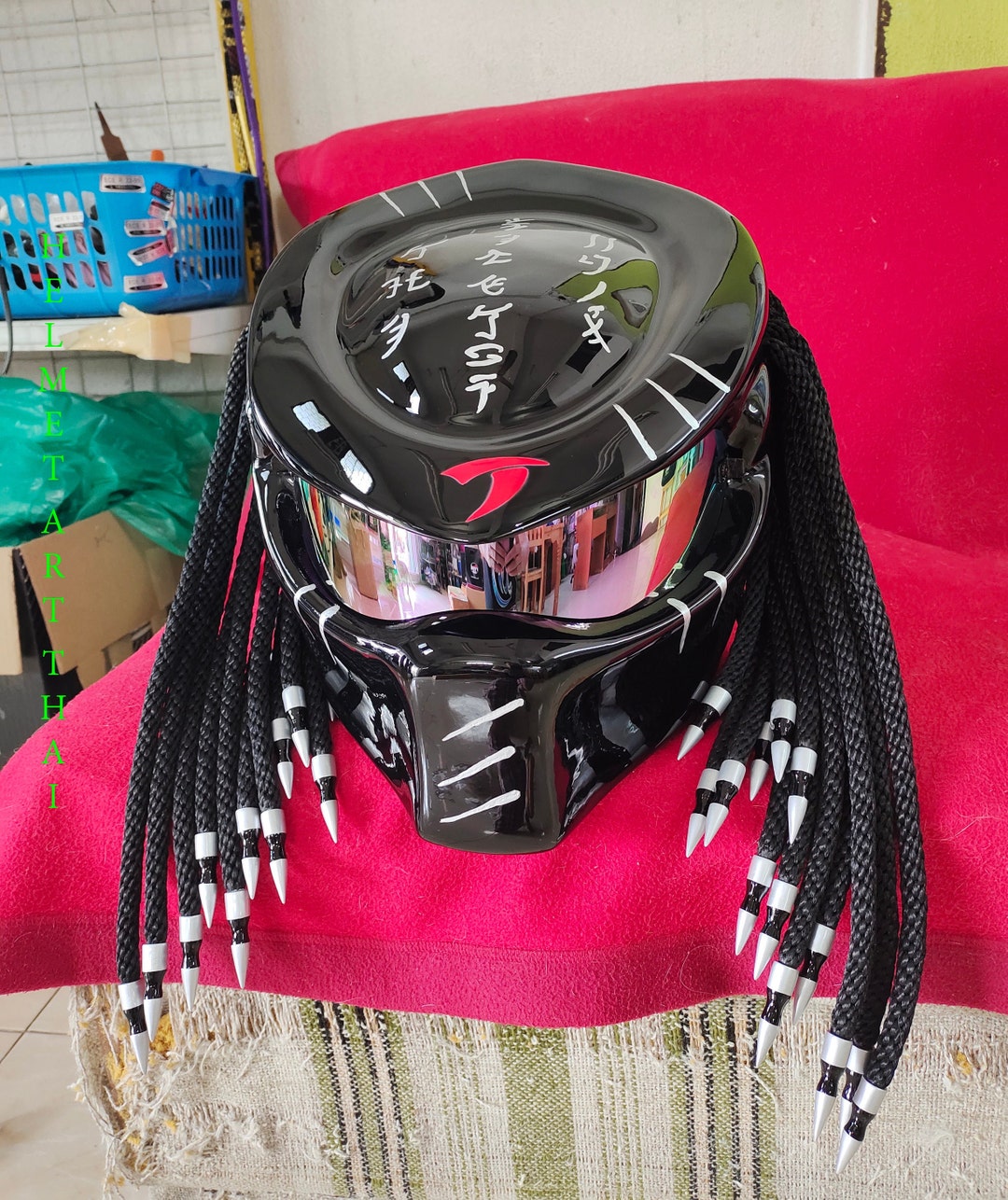 Black Custom Predator Motorcycle Helmet - Etsy