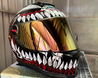 Venom Symbiote Motorcycle Helmet Custom DOT and ECE Approved - Etsy
