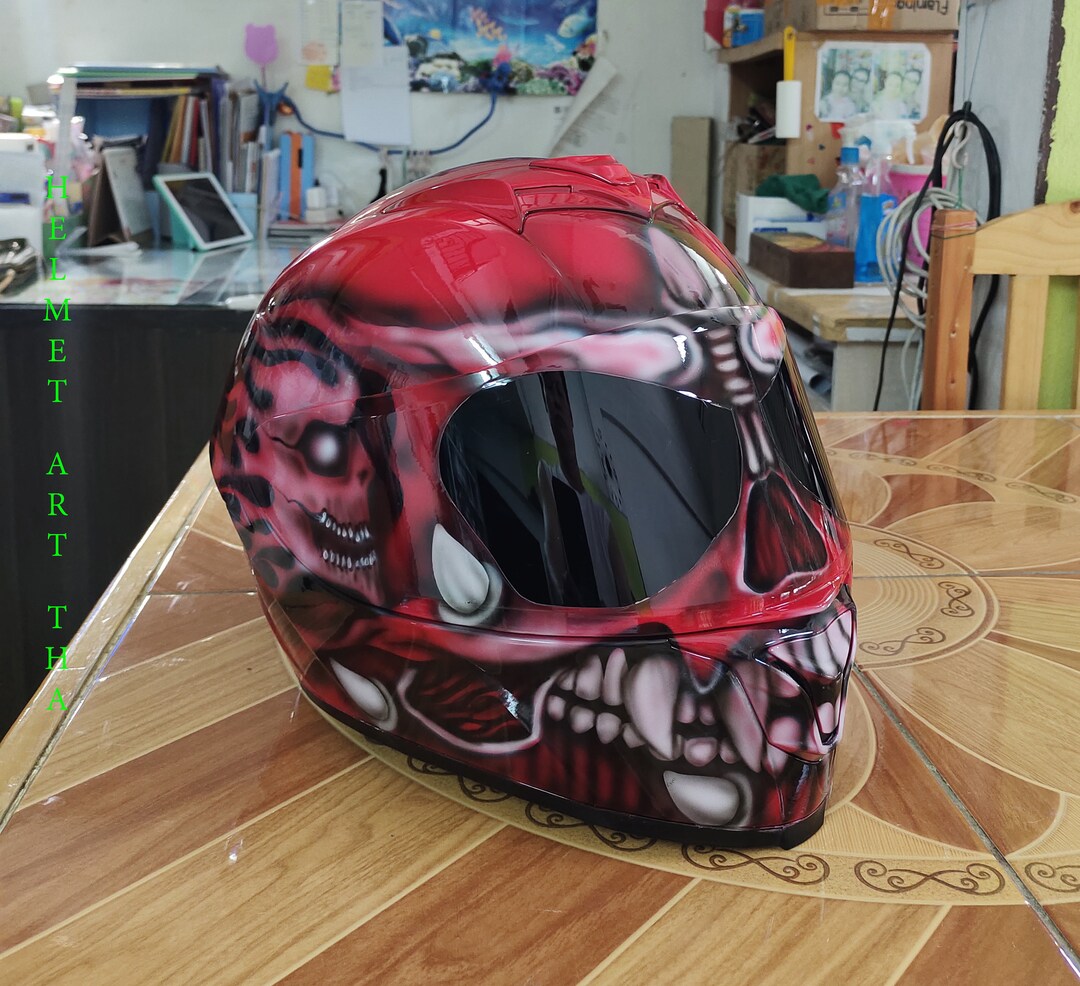Custom Airbrushed Motorcycle Helmet - Etsy